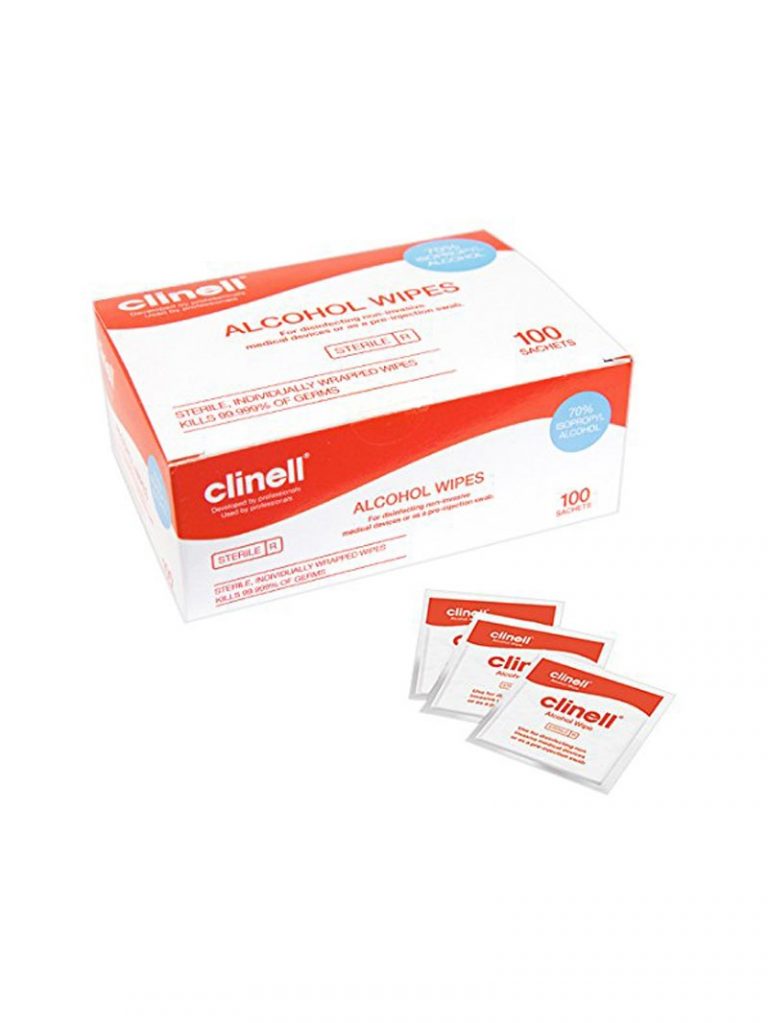 Clinell 70% Ispropyl Alcohol Wipes 1 x 100 Sachets - Swash Hygiene